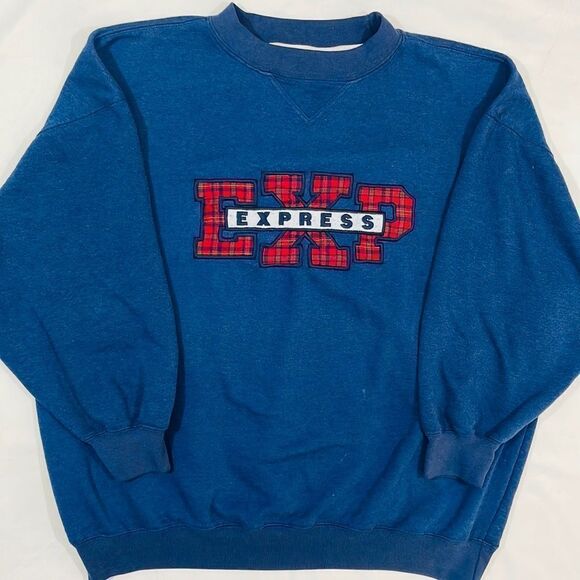 Express | Sweaters | Vintageexpressembroideredcrewnecksweater | Poshmark